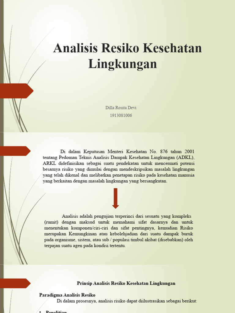 Analisis Resiko Kesehatan Lingkungan | PDF
