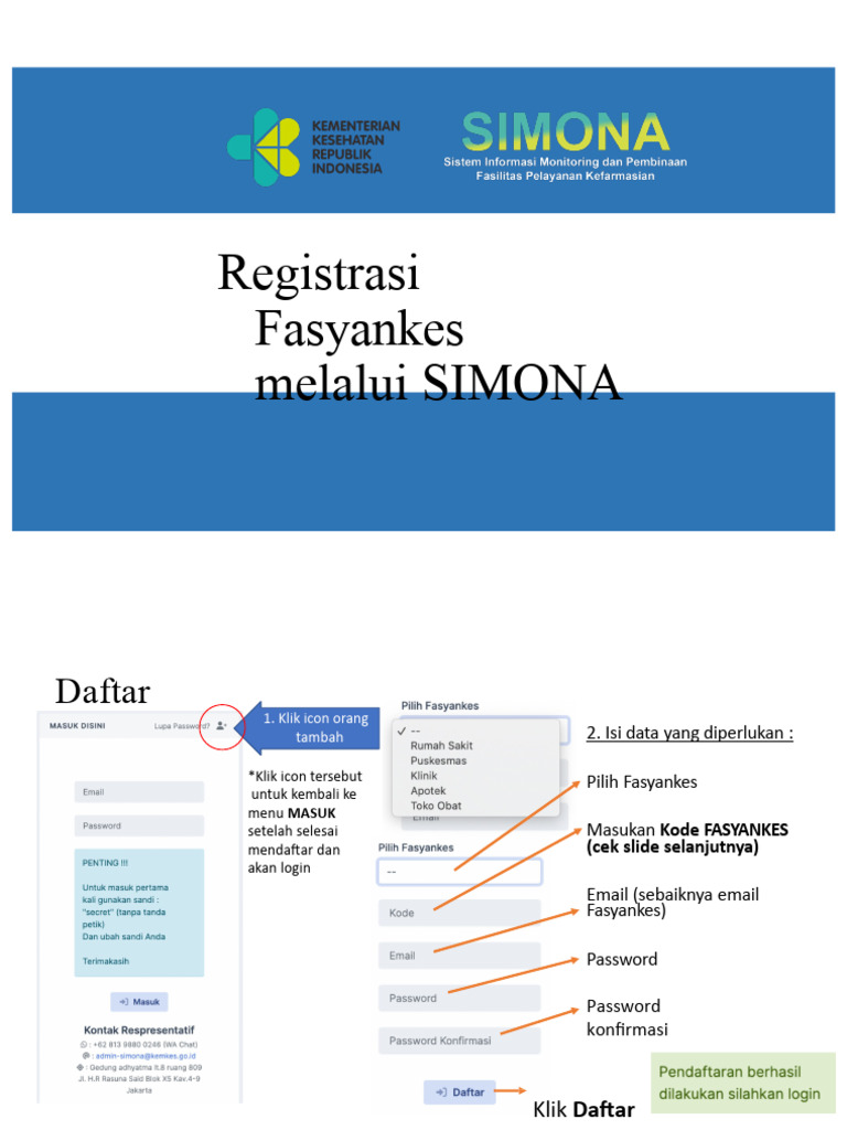 Pendaftaran & Login SIMONA New | PDF