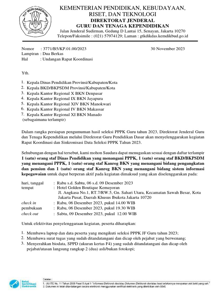 Surat Undangan Rakor Jakarta Golden Boutique (1) MASTER | PDF