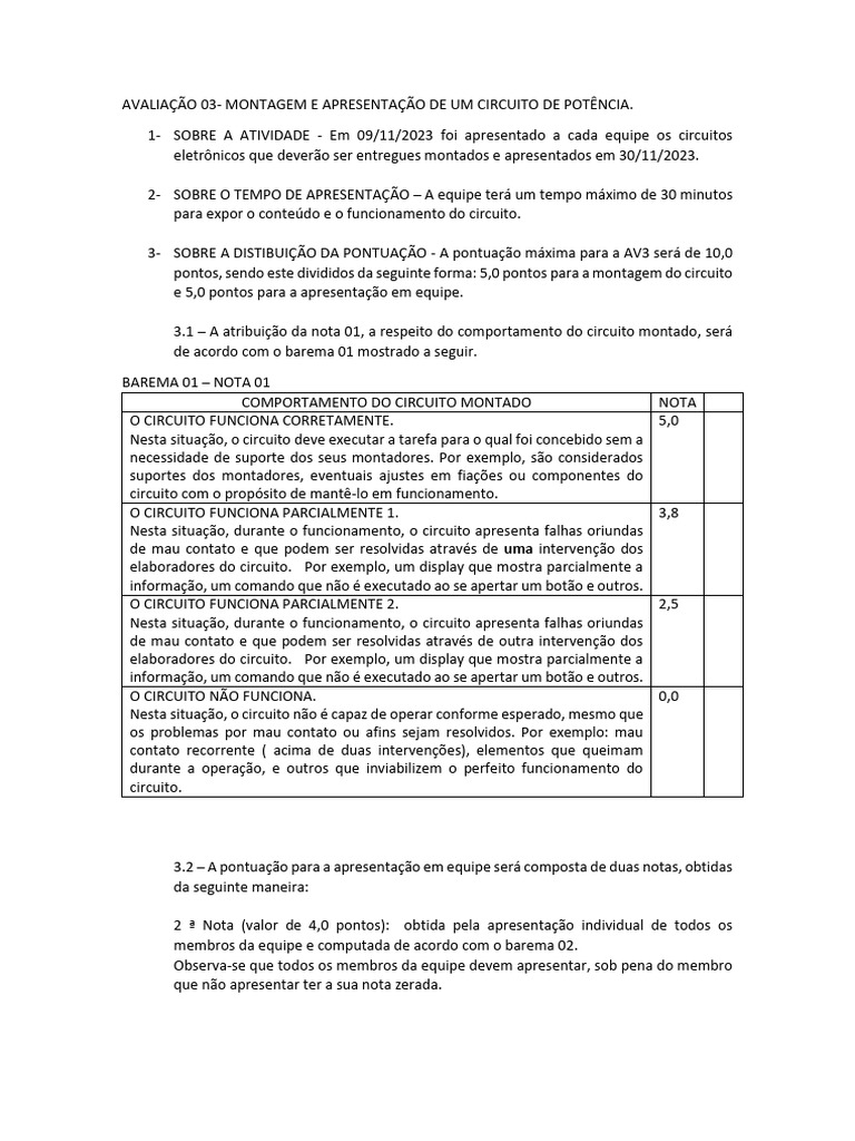 AV3 - Relação Das Equipes e Circuitos T1 | Download grátis PDF | Rede ...