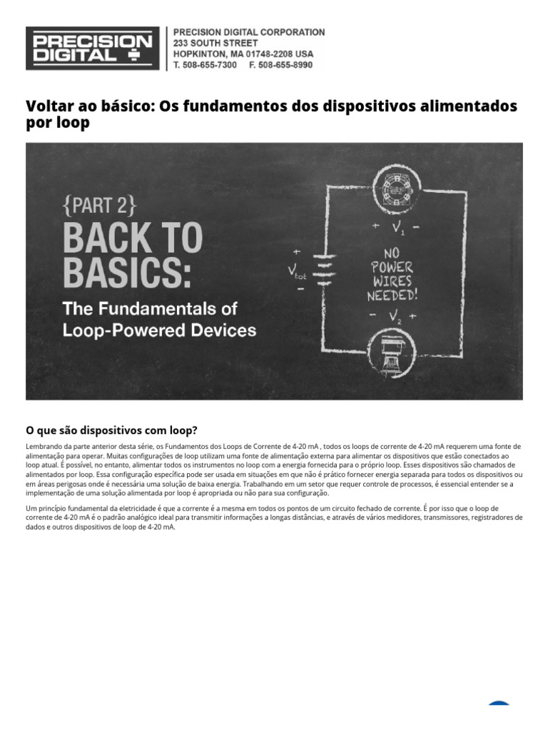 De Volta Ao Básico - Os Fundamentos Dos Dispositivos Alimentados Por Loop - Precision Digital ...