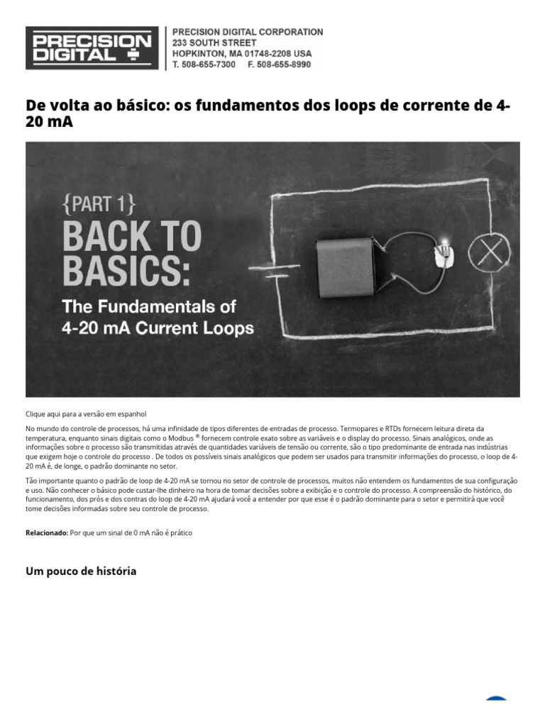 De Volta Ao Básico - Os Fundamentos Dos Loops de Corrente de 4-20 MA ...