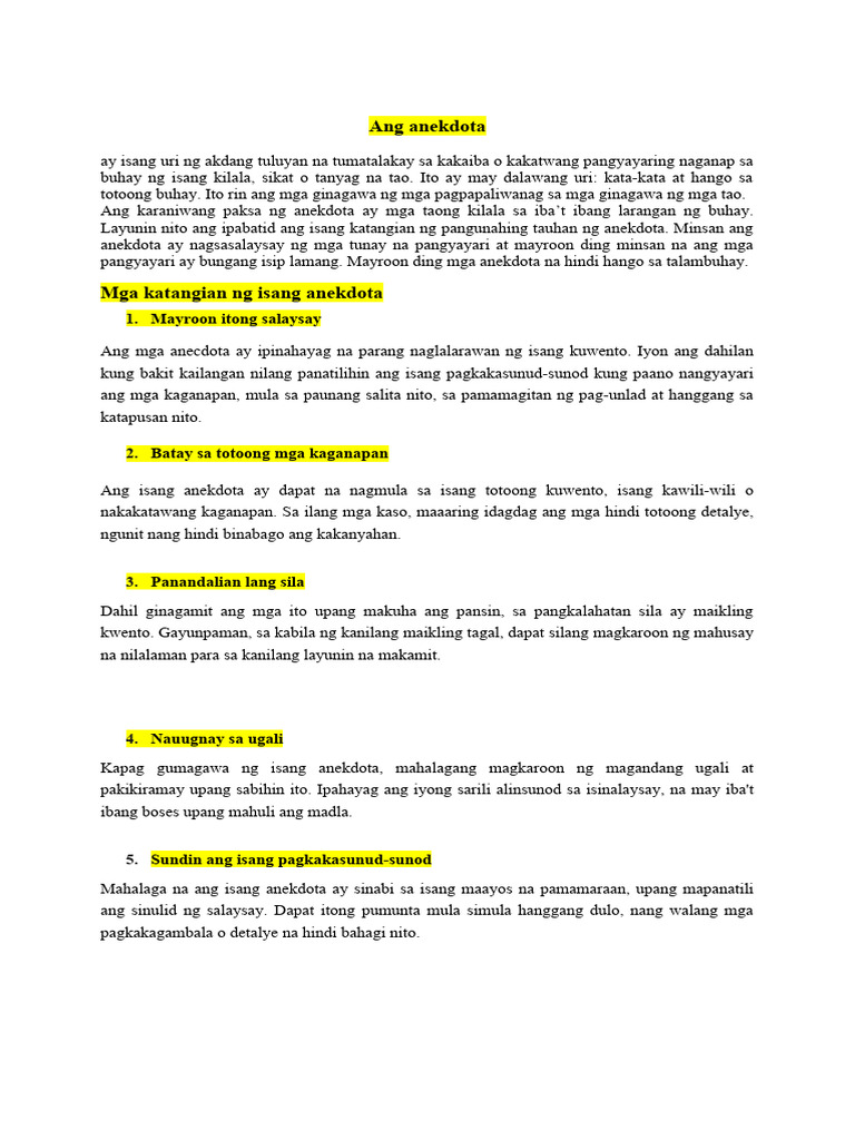 Ang Anekdota | PDF
