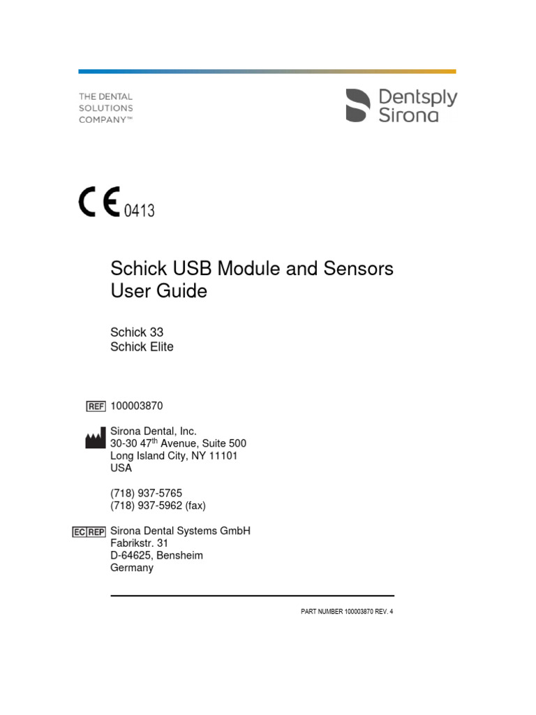 Schick USB and Sensors User Guide | PDF