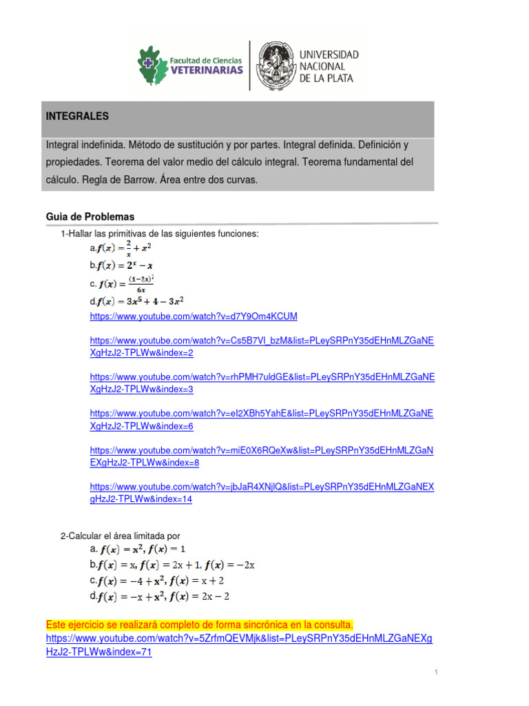 Guía de Integrales y Técnicas de Cálculo | PDF | Integral | Matemáticas