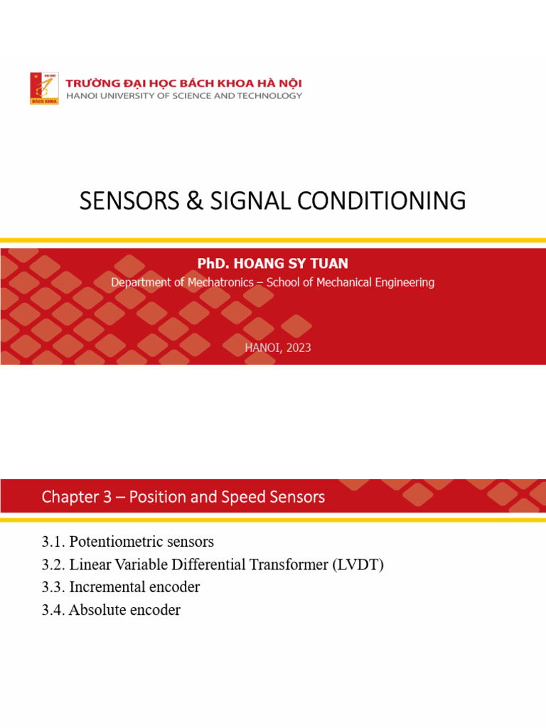 Chapter - 3 - Position & Speed Sensors | PDF | Physical Quantities ...