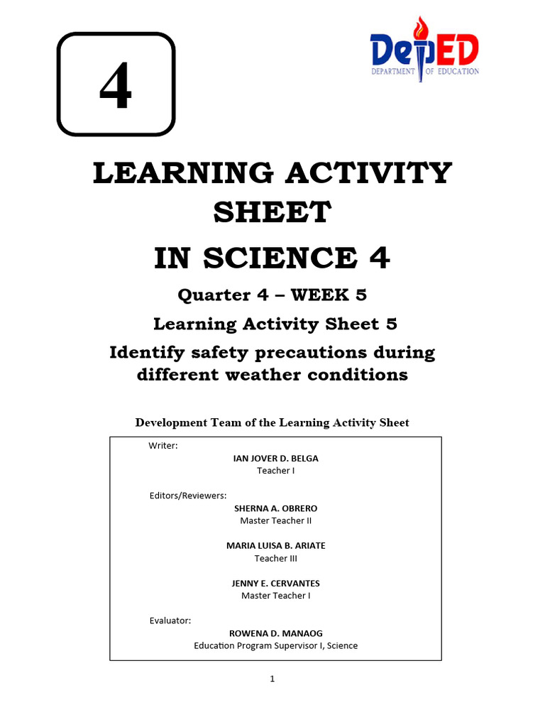 Science4 Lasq4 Week-5 | PDF | Tropical Cyclones | Physical Geography Science4 Lasq4 Week-5 | PDF | Tropical Cyclones | Physical Geography