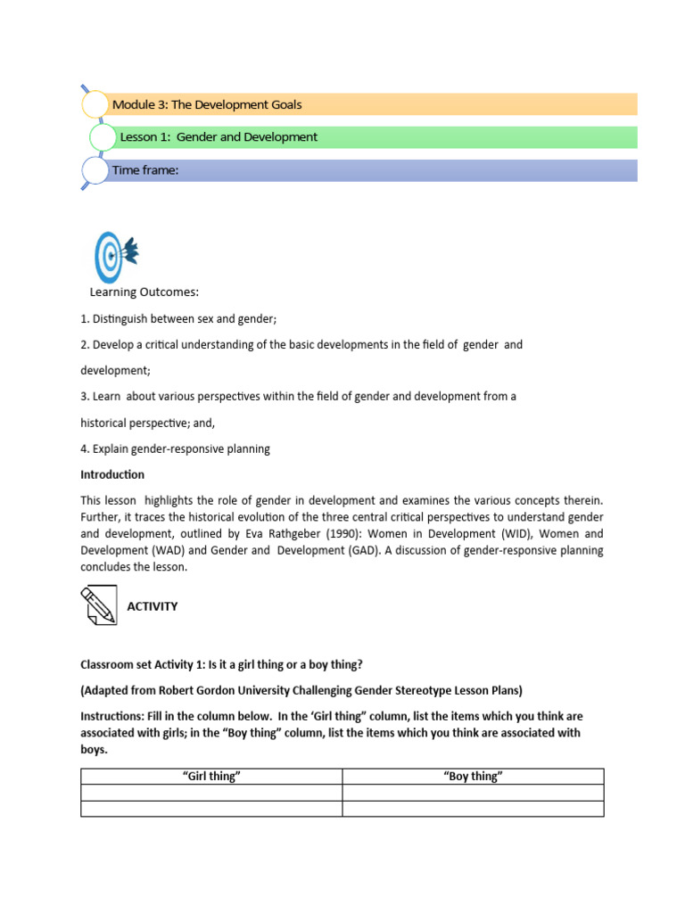 CDM 202, Module 3, Lesson 3 - Part 1 | PDF | Gender | Gender Studies