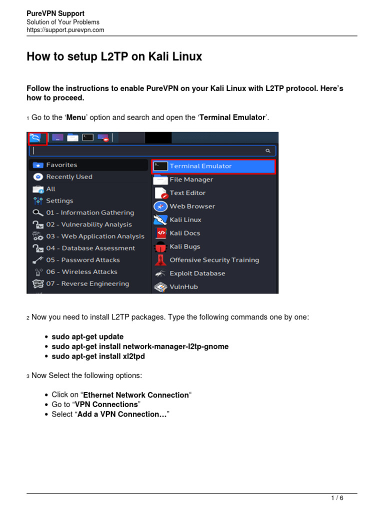 How To Setup l2tp On Kali Linux | PDF | Computer Architecture | Network ...