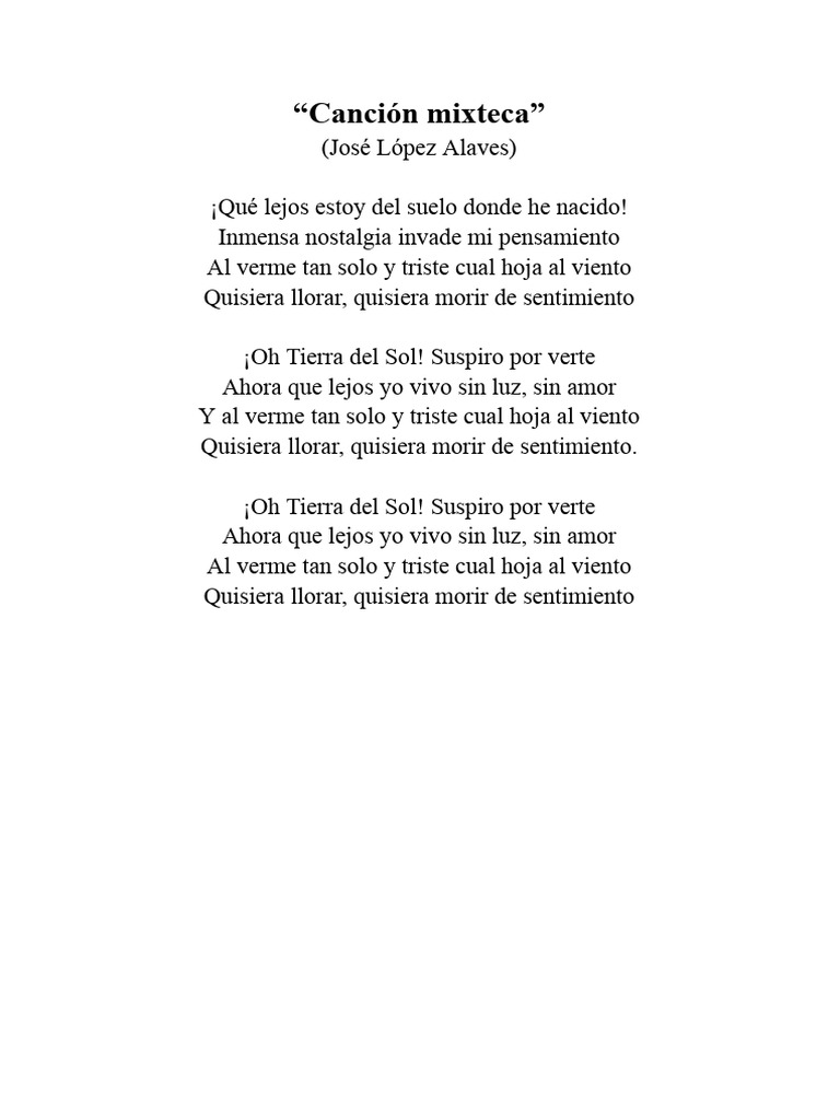 Canción Mixteca | PDF