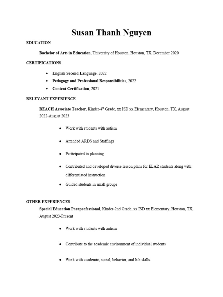Susan Nguyen Resume 2 | PDF