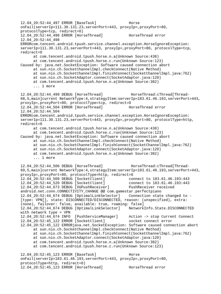 Log-20231204 2052 3 | PDF | Java (Programming Language) | Thread (Computing)