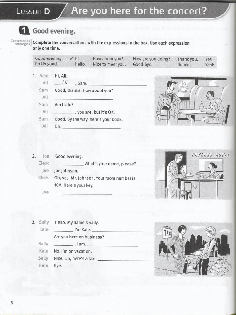 Touchstone 1 UNIT 1, Lesson D | PDF