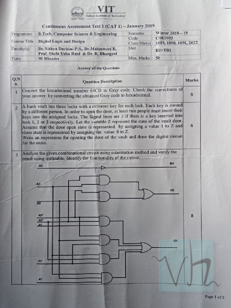 Digital Logic and Design CSE | PDF