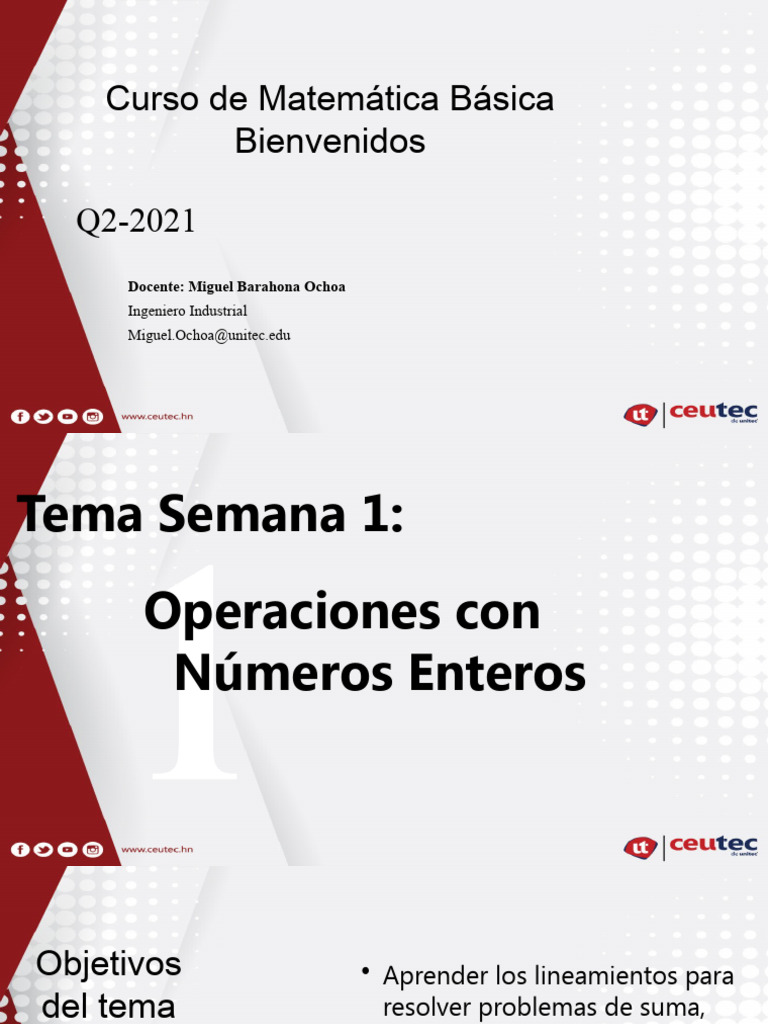 Operaciones Básicas con Números Enteros | PDF | Multiplicación | Entero