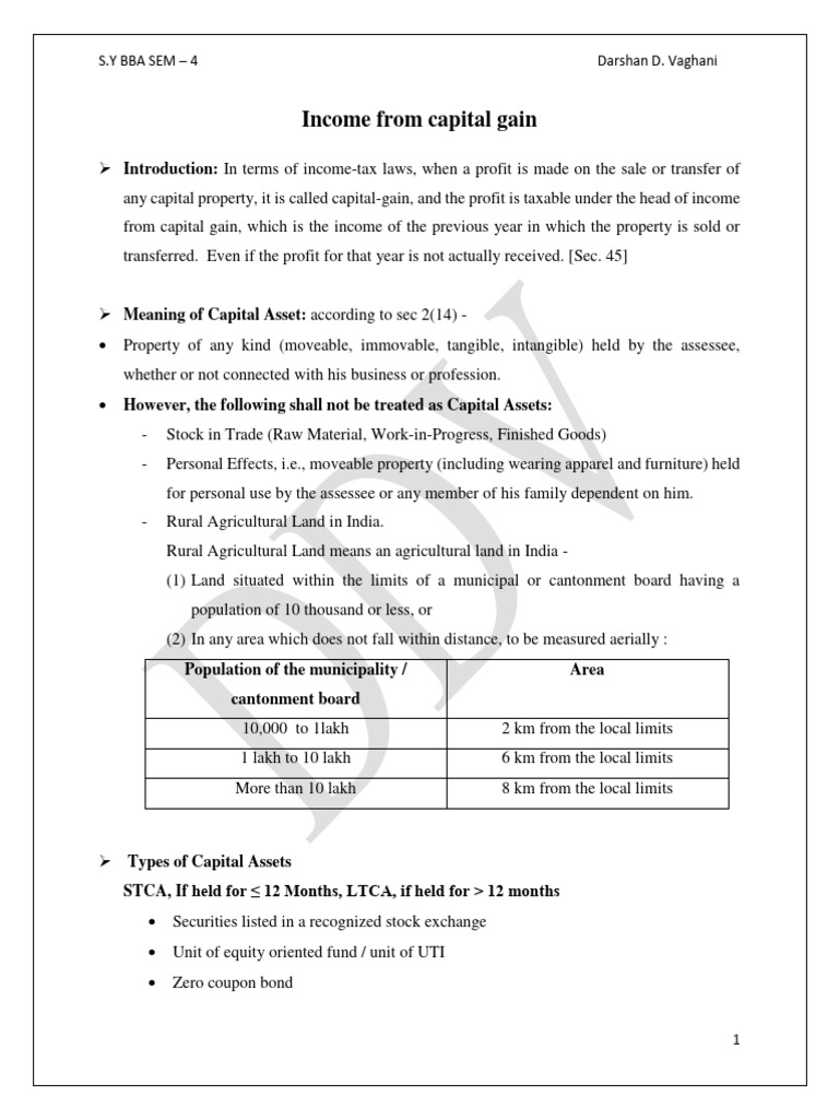 Capital Gains Income Tax Overview | PDF | Capital Gain | Capital Gains Tax