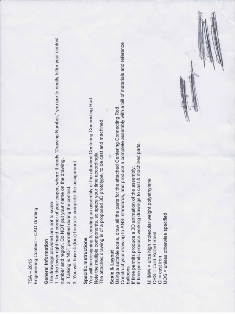 2015 National TSA CAD 3D Engineering Prompt | PDF