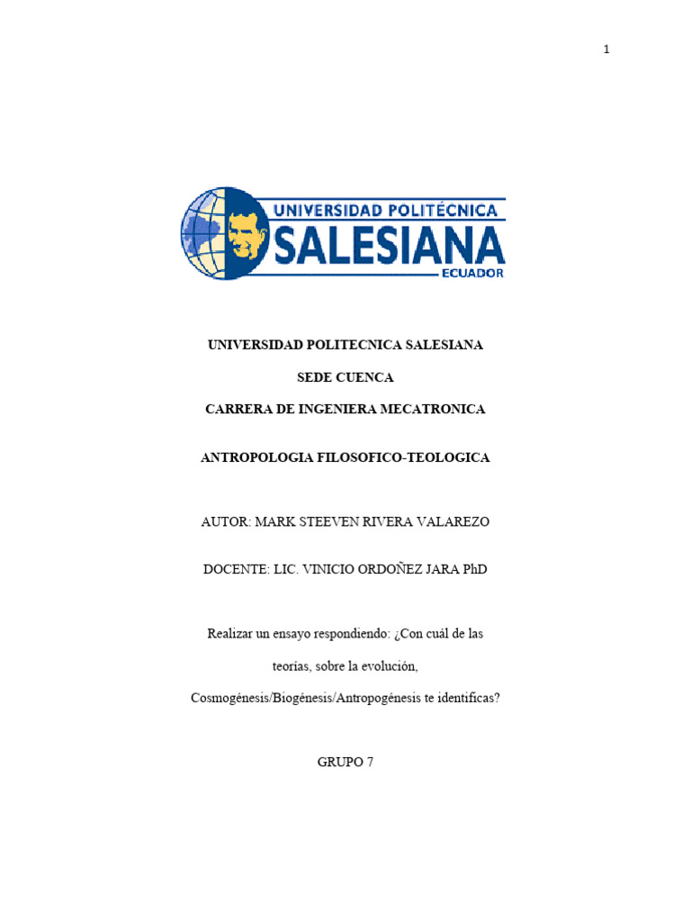 ENSAYO LAS TEORIAS DE LA EVOLUCION MR | PDF