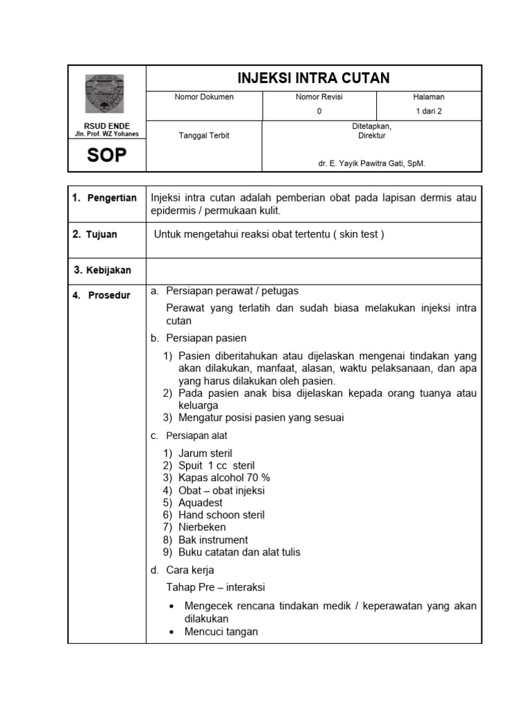 Injeksi Intra Cutan | PDF