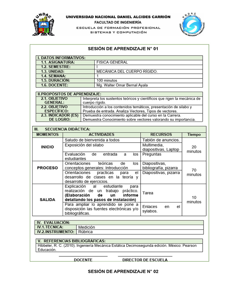 Modelo de Sesion de Aprendizaje | PDF | Evaluación | Aprendizaje