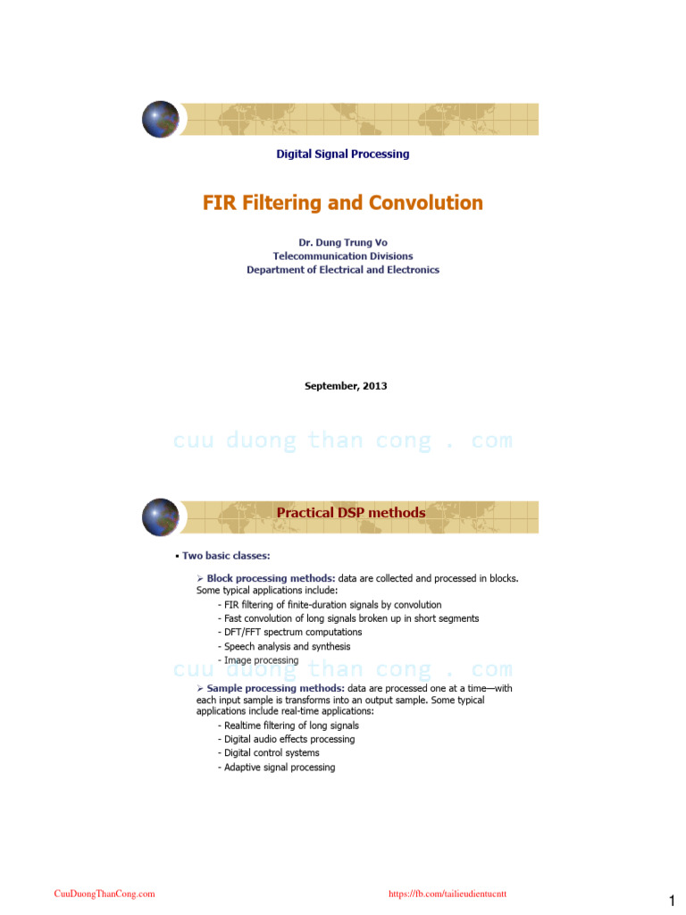 Xu Ly Tin Hieu So Vo Trung Dung Handout 5 Dung Vo DSP 2013 04 Fir ... Xu Ly Tin Hieu So Vo Trung Dung Handout 5 Dung Vo DSP 2013 04 Fir ...