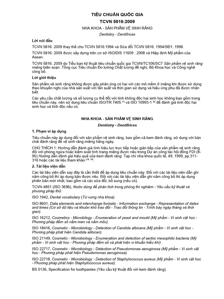 Tieu Chuan Viet Nam TCVN 5816 2009 Bo Khoa Hoc Va Cong Nghe | PDF