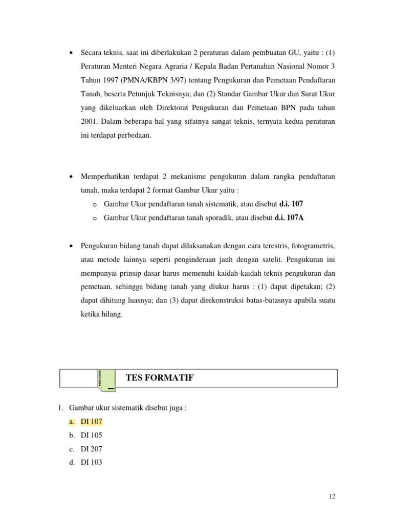 Gambar Ukur dan Pemetaan Tanah | PDF | Metode & Bahan Ajar