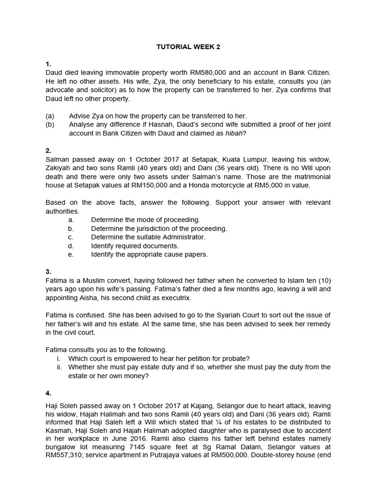 Tutorial Week 2 | PDF | Common Law | Private Law