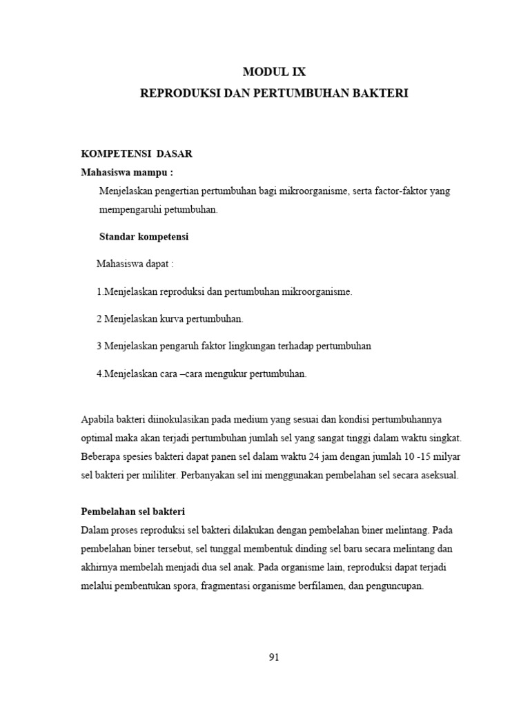 MODUL IX Reproduksi Dan Pertumbuhan | PDF
