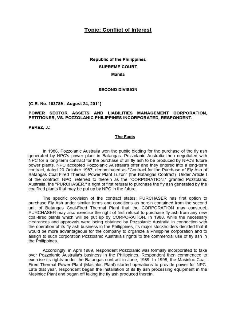 Case Digest On Conflict of Interest | PDF | Procurement | Demurrer