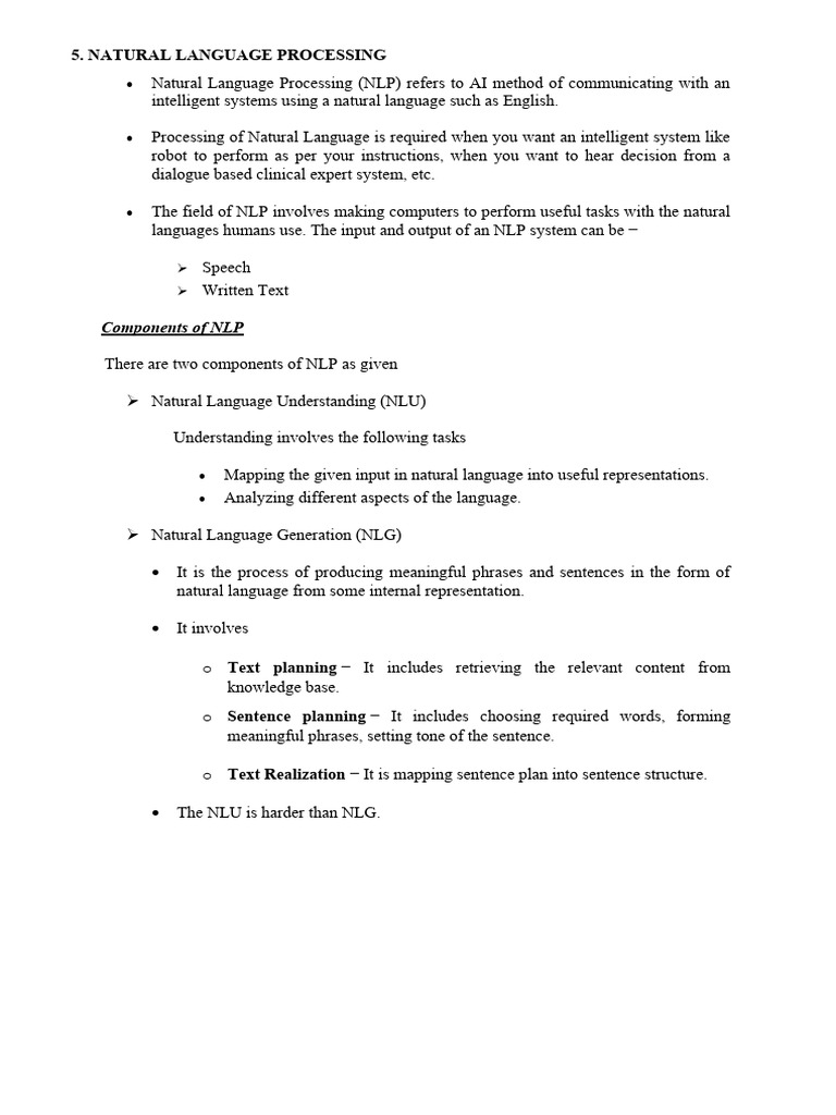 5.natural Language Processing | PDF | Parsing | Word