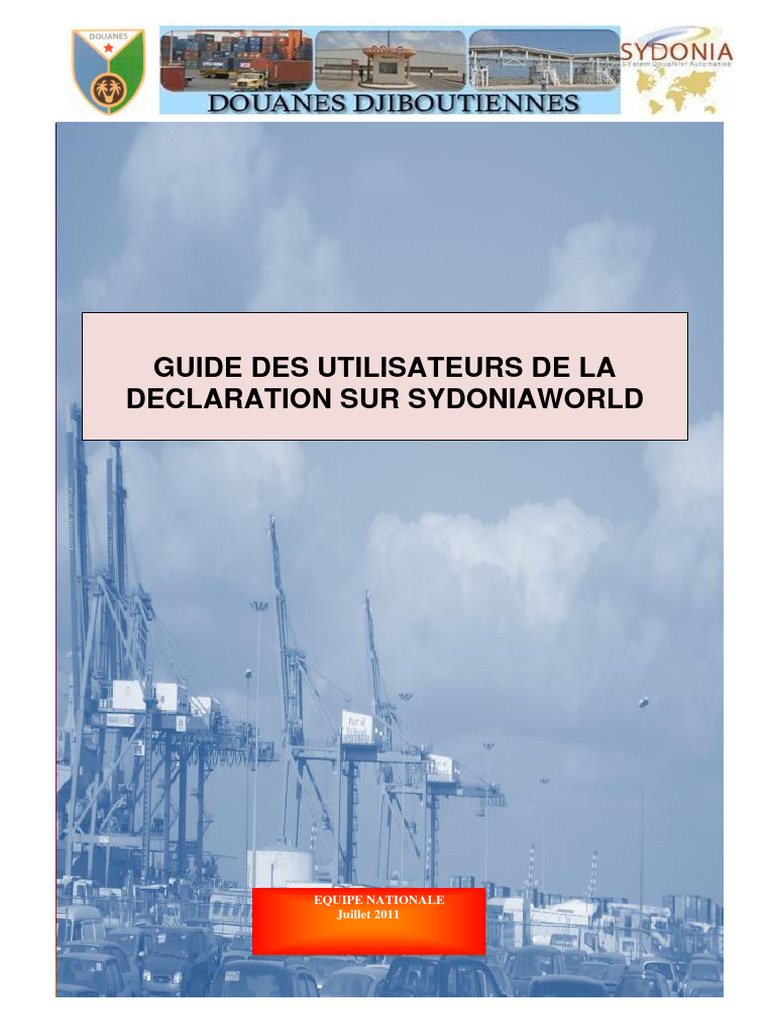 Guide Dclaration Sydonia World - Doc123 | PDF | Transport | XML