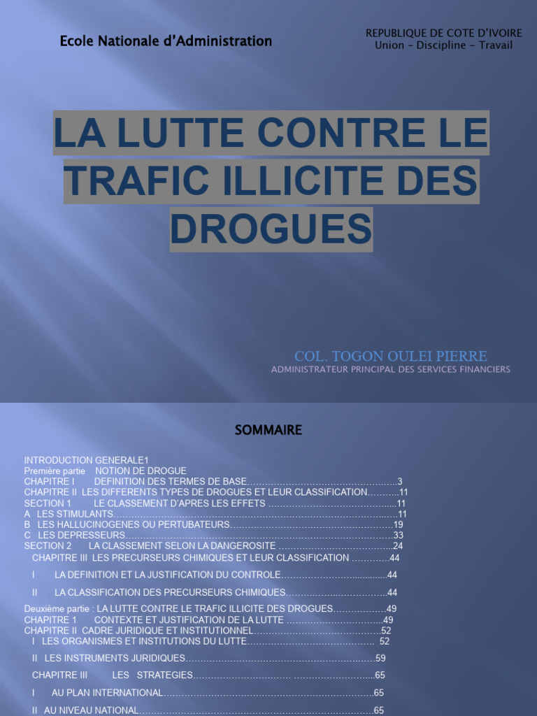 Cours Sur Les Drogues CM 2022 Col TOGON | PDF | Opium | Héroïne