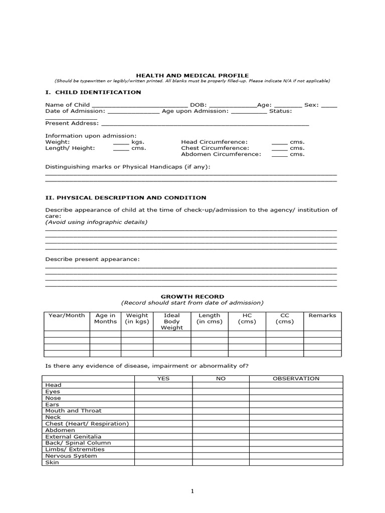 8.) Health-and-Medical-Profile Template Ver.2 | PDF | Hepatitis ...