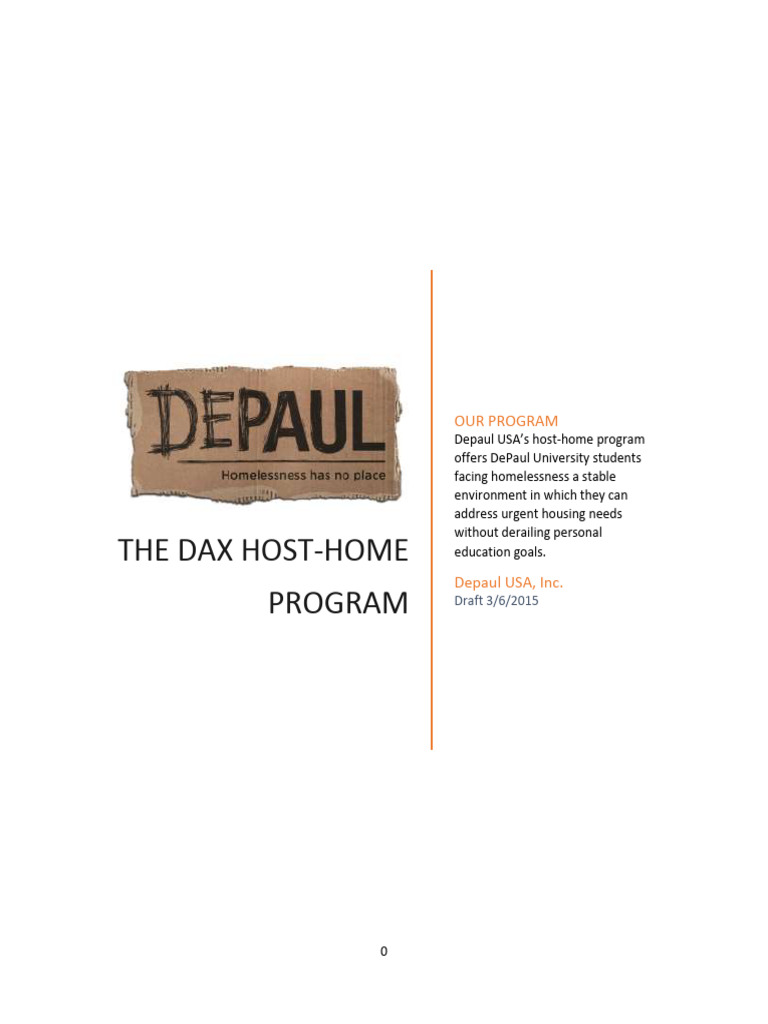 The DAX Host-Home Program | PDF | Homelessness | Background Check