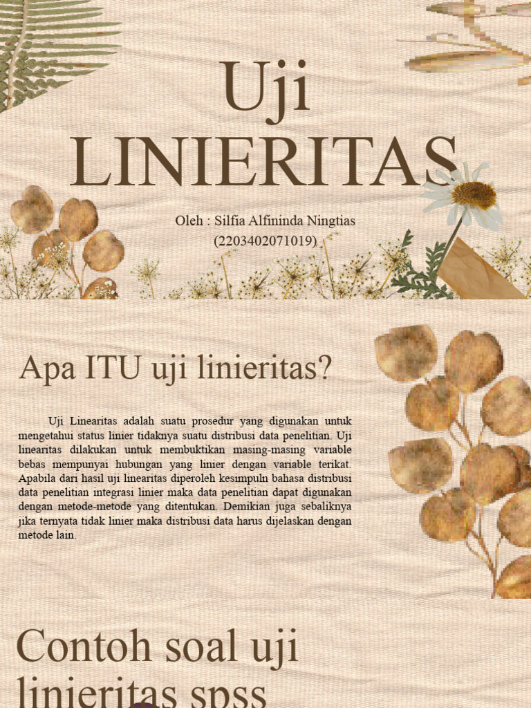 Uji Linearitas Spss | PDF