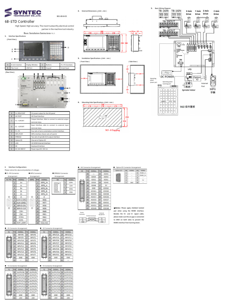B01-6B-8-03 - 6b-8-Inch Controller Basic Installation Instructions ...