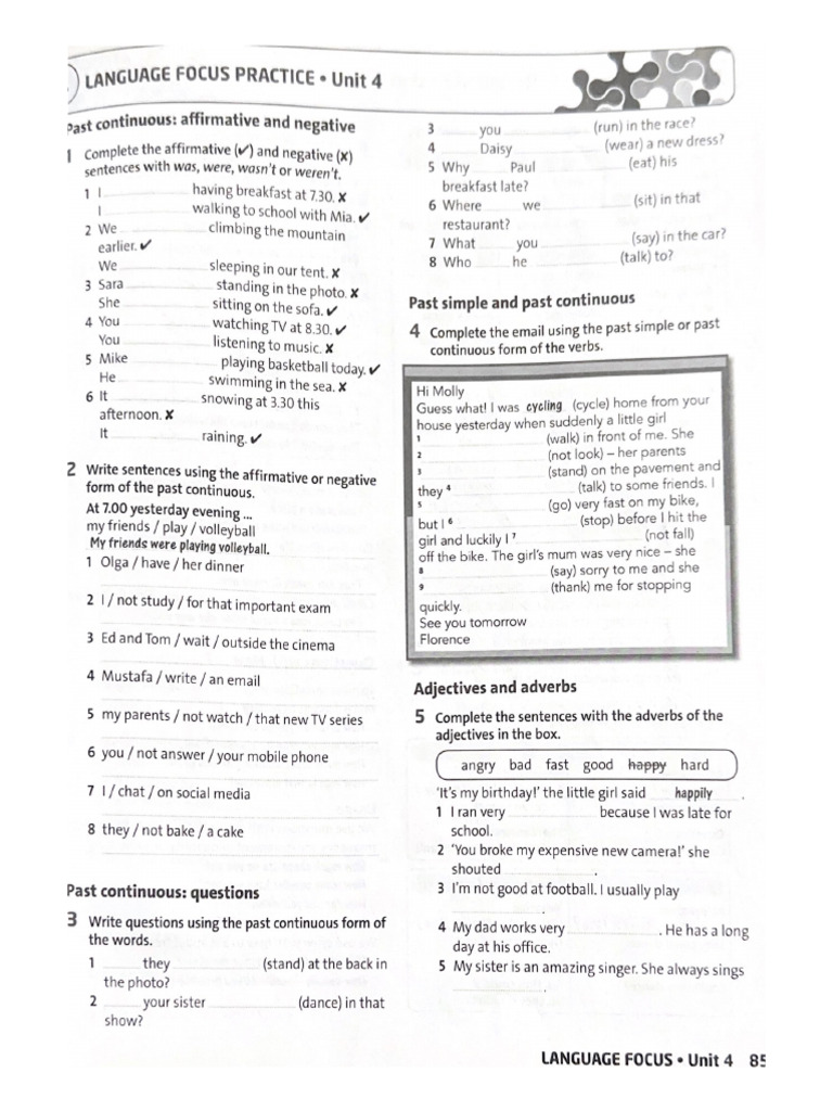 ) LANGUAGE FOCUS PRACTICE - Unit 4 | PDF