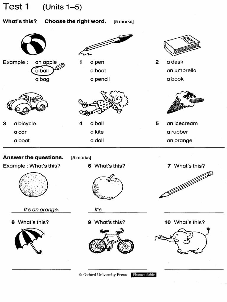 Progress Test Chat - 1 A1 | PDF
