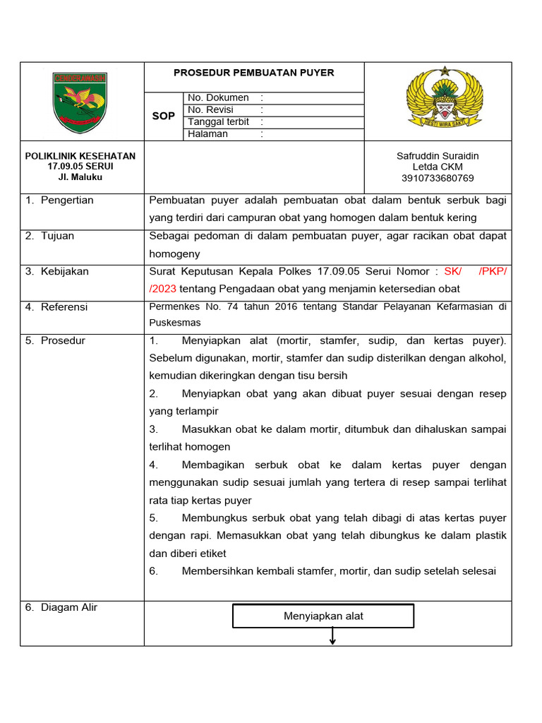 Sop Prosedur Pembuatan Puyer | PDF