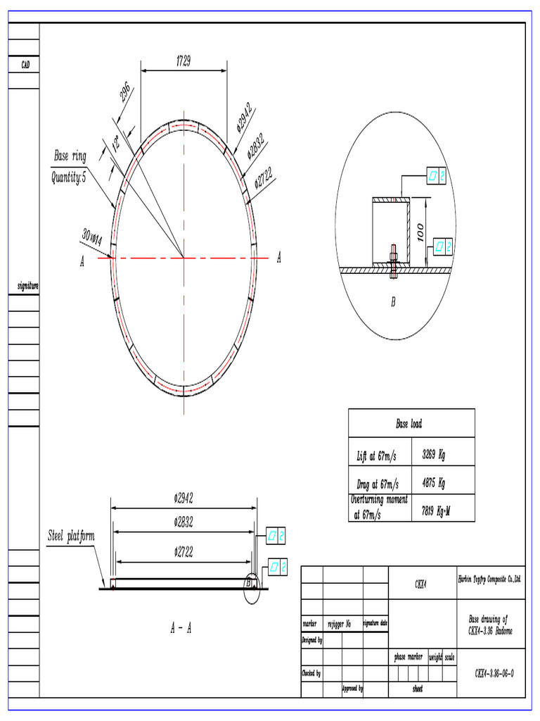 Base Drawing of CKX4-3.36 Radome | PDF