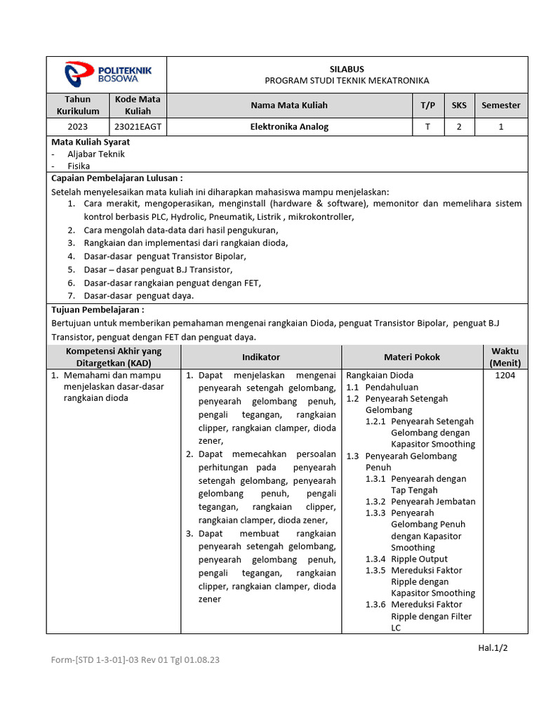 Silabus T - EAG | PDF