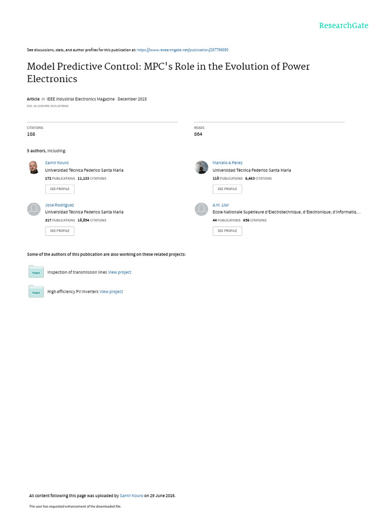 2015 Model Predictive Control MPC's Role in The Evolution of Power ...