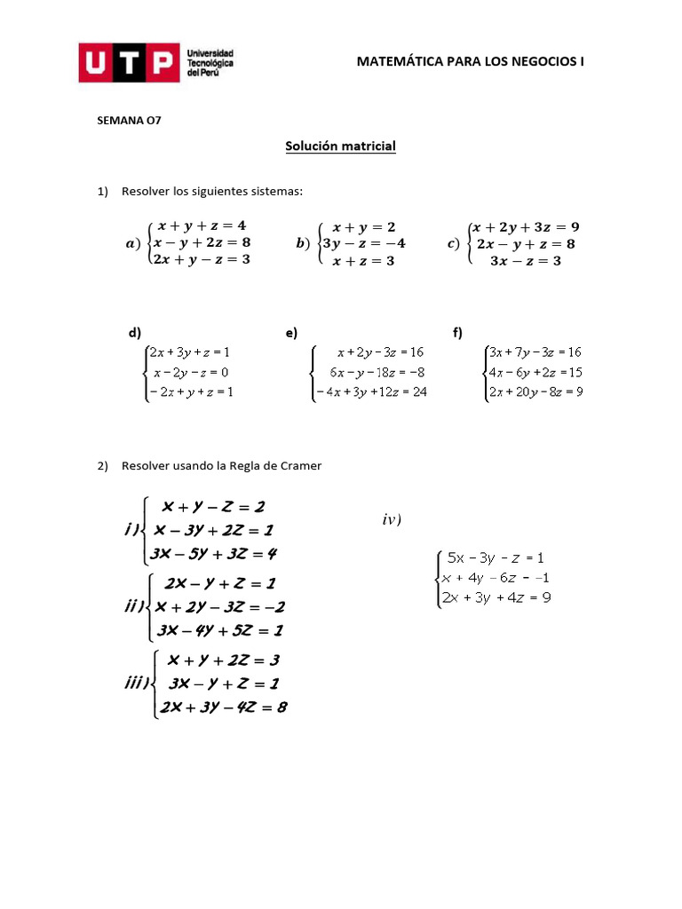 S07. Resolver Ejercicios | PDF | Matemáticas