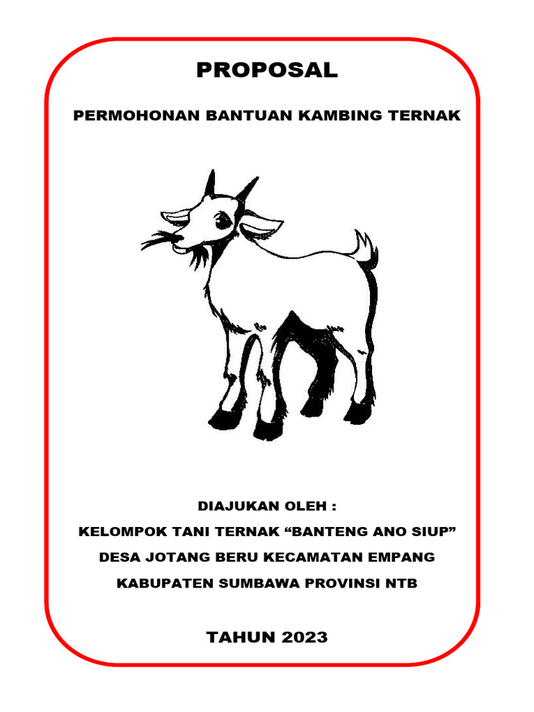 Proposal Kambing Banteng Ano Siup | PDF