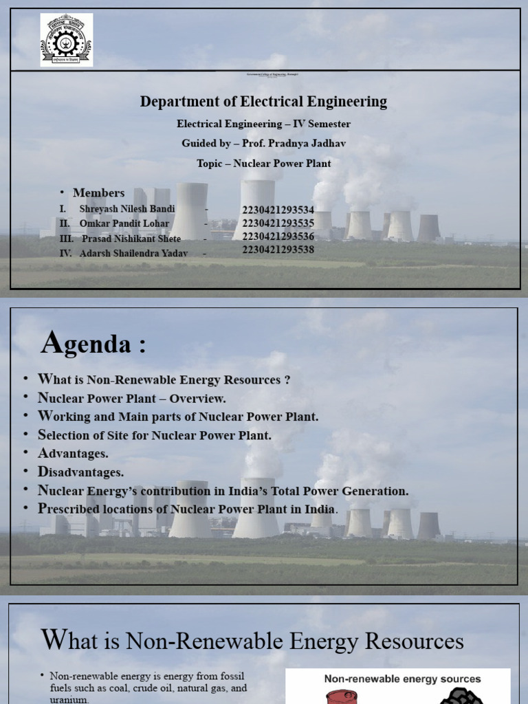 Neuclear Power Plants Presentation | PDF | Nuclear Reactor | Nuclear Fuel