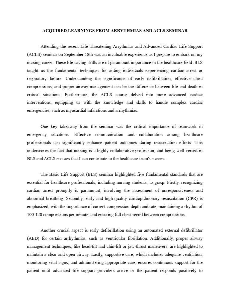 Acls and Megacode Learnings | PDF | Electrocardiography ...