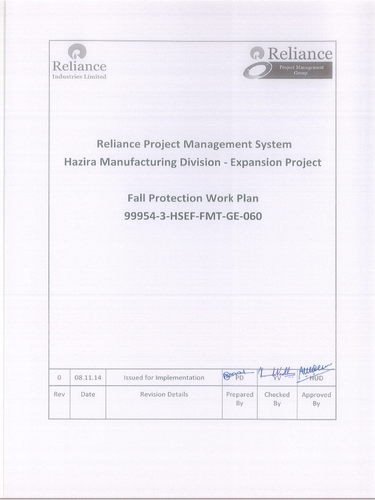 Fall Protection Work Plan | PDF | Scaffolding | Safety