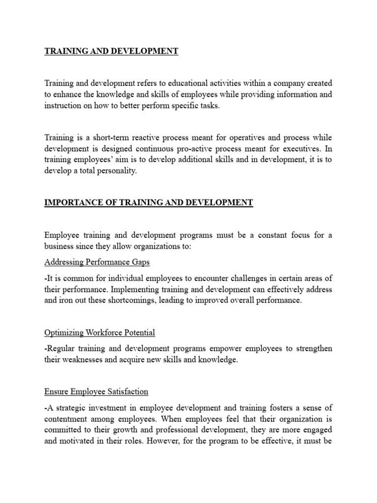 Training and Development | PDF | Employment | Behavior Modification