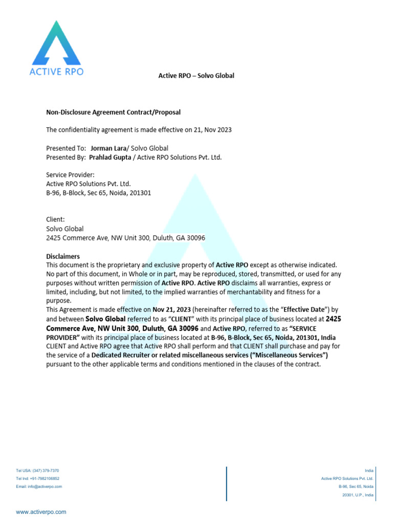 Contract - Active Rpo | PDF | Legal Liability | Damages